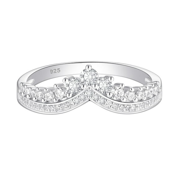 AVECON Eternity Rings Band for Women 925 Sterling Silver Stacking Rings ...