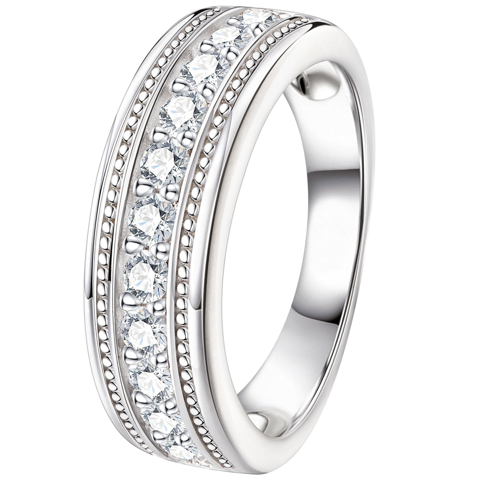 Newshe Jewellery Mens Wedding Band Moissanite Wedding Rings 925 ...