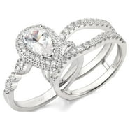 1Ct TDW Diamond S925 Sterling Silver Classic Bridal Set (I-J, I2 ...