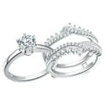 Newshe Wedding Rings for Women Engagement Ring Enhancer Band Bridal Set Sterling Silver 1.8Ct Cz ...