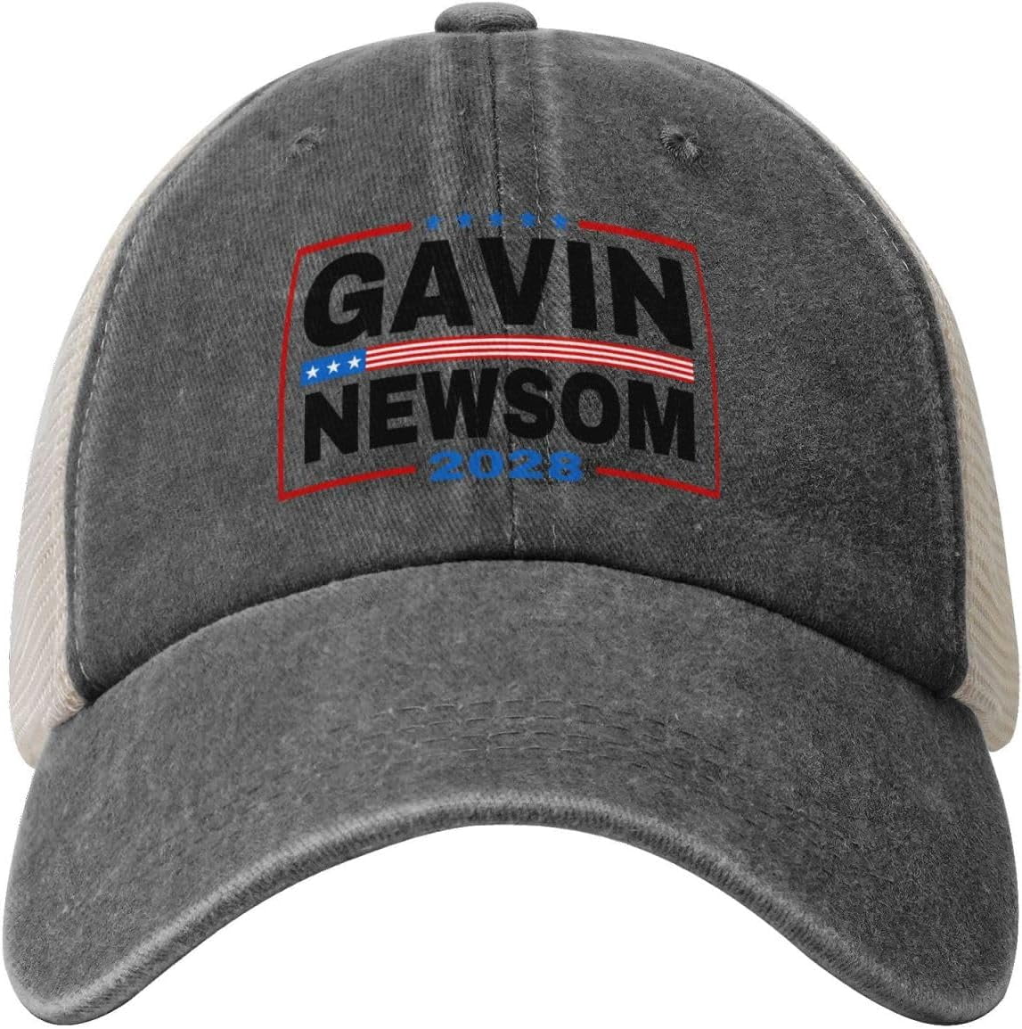 Newsom 2028 Denim Campaign Hat - Mesh Trucker Style - Walmart.com