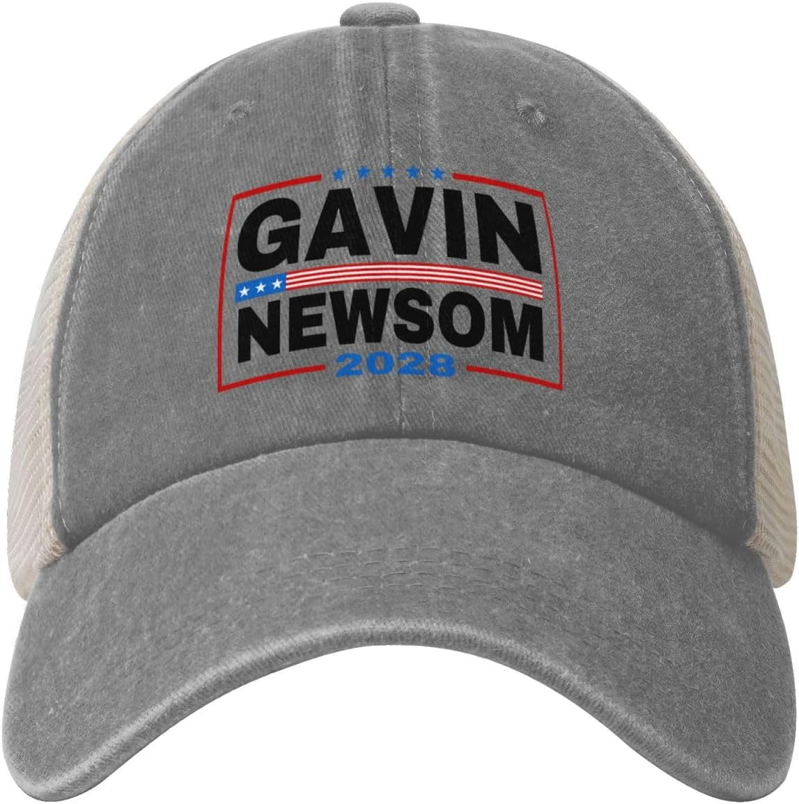 Newsom 2028 Denim Campaign Hat - Mesh Trucker Style - Walmart.com