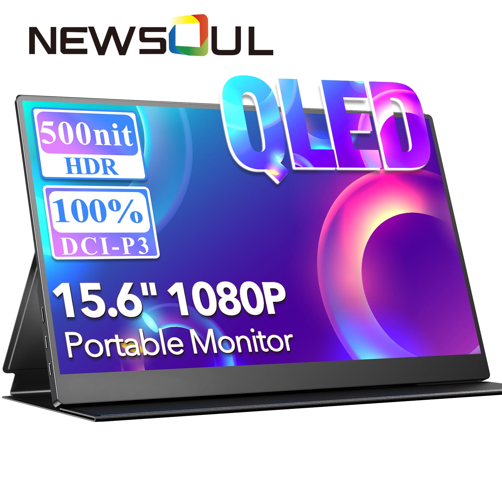 Newsoul 15.6 1080p QLED FreeSync Computer Monitor with USB-C & Mini ...