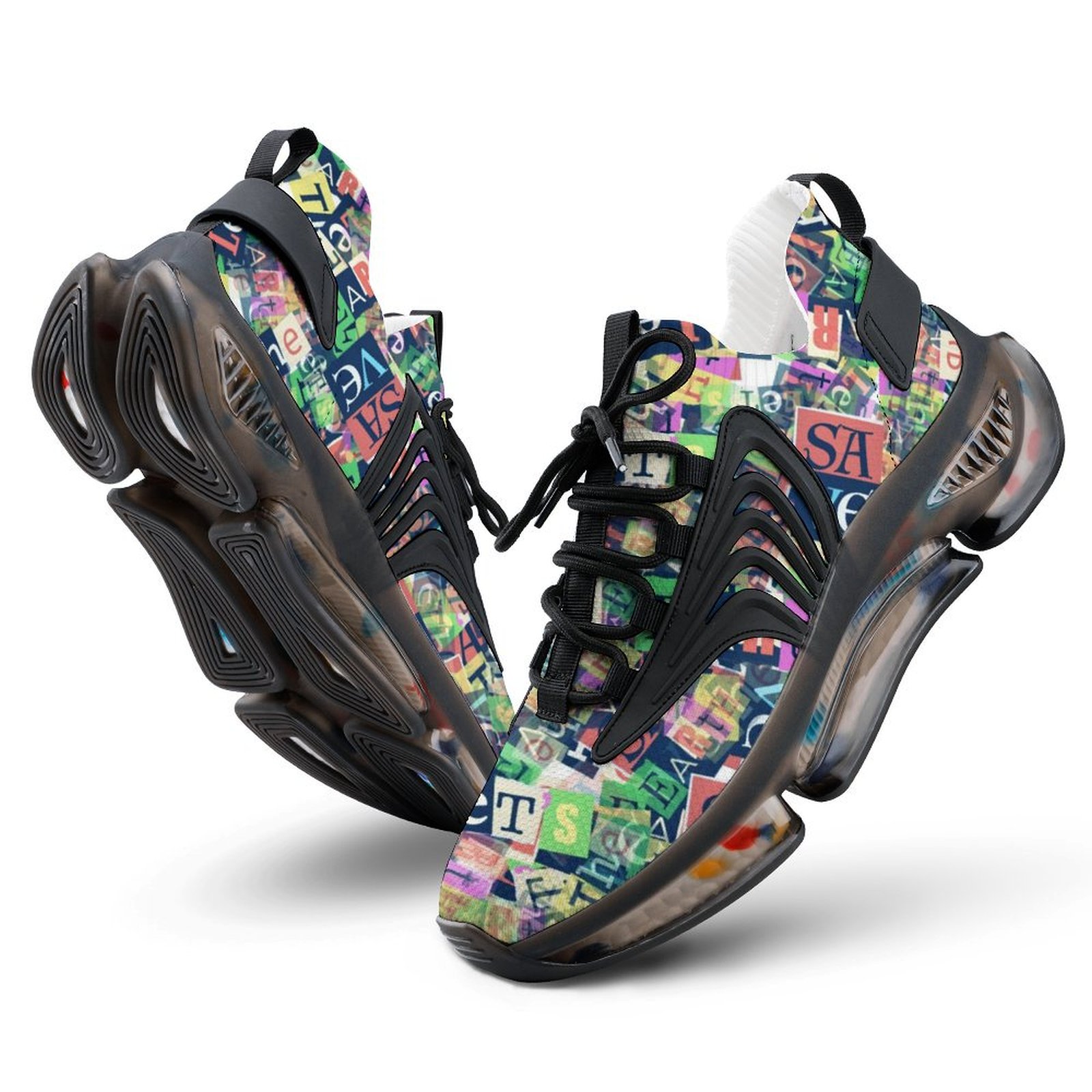 Newspaper Font Walking Shoes for Men Woman Lightweight Tennis Fashion ...