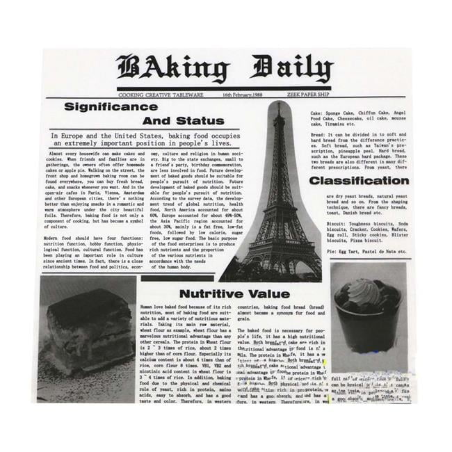 Newspaper Grease-Proof Baking Hamburger Wax Papers - 200 Piece ...