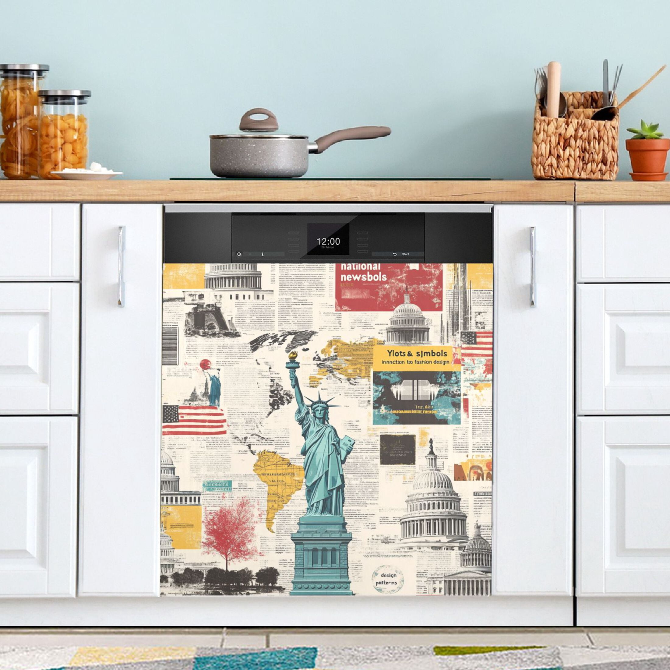Newspaper Statue Architectures Dishwasher Magnet Refrigerator Magnetic ...