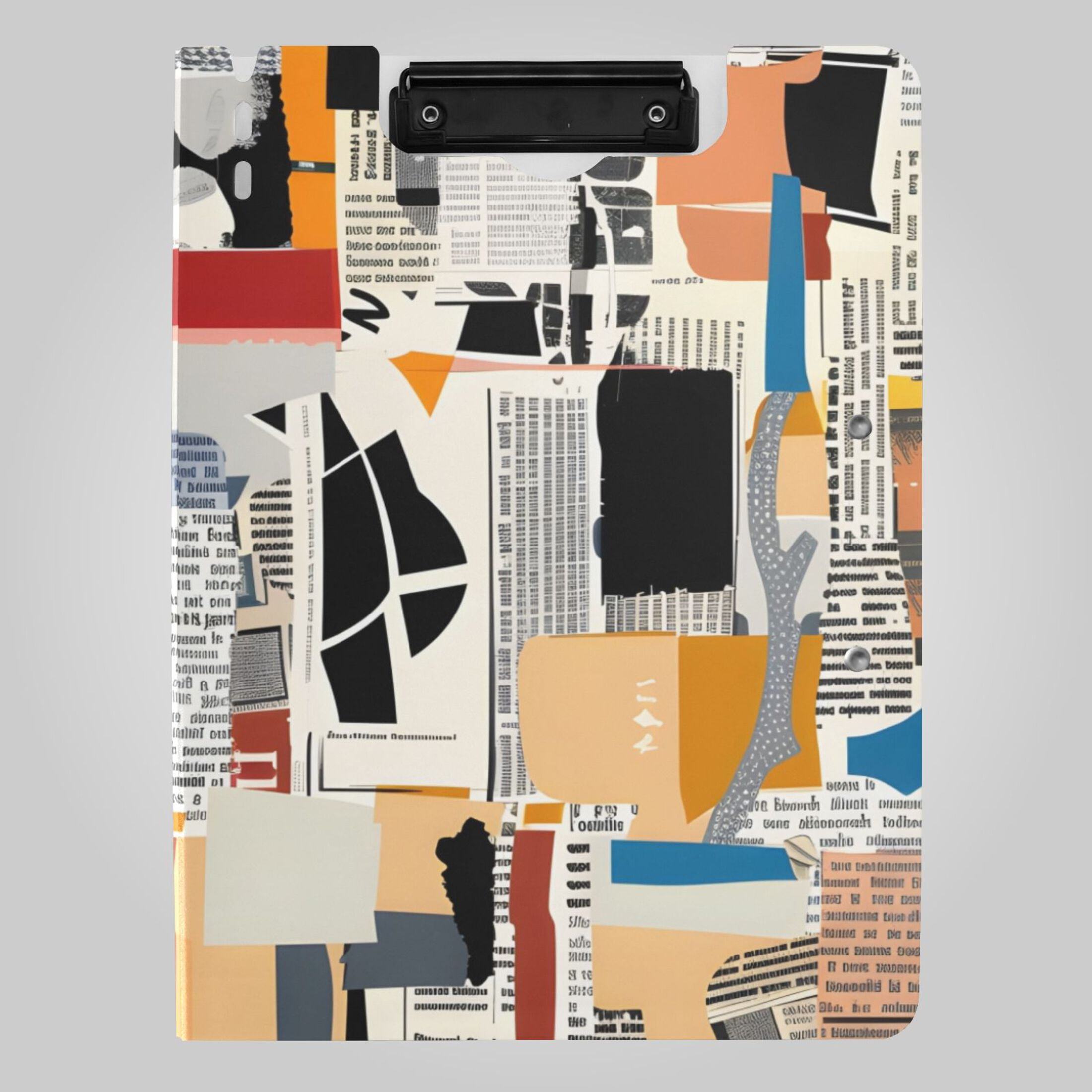 Newspapers Collage Foldable Binder Folder Clipboard with Pen Slot ...