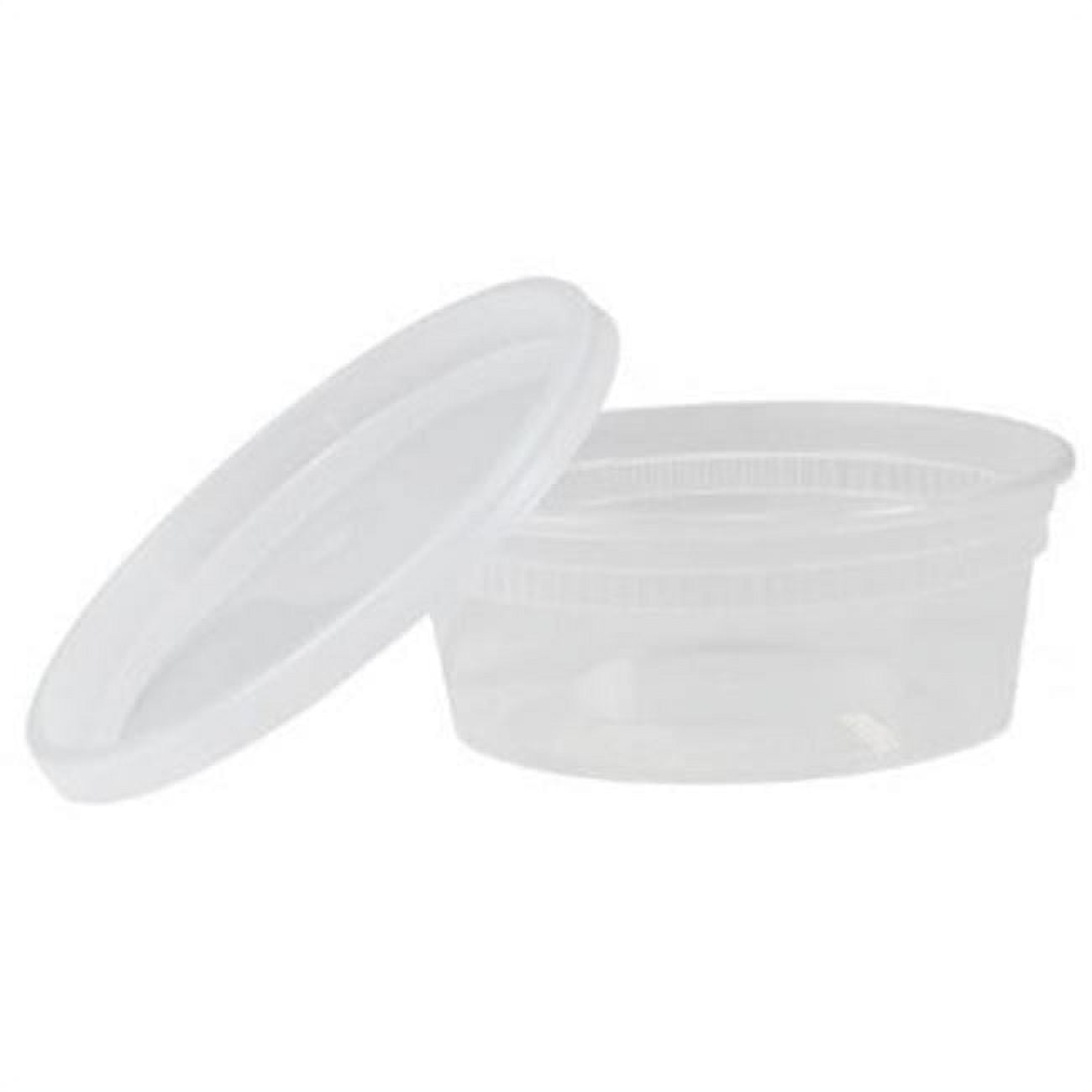 Newspring 8PP 8 oz Heavy Plastic Deli Container with Lid - Set of 40 ...