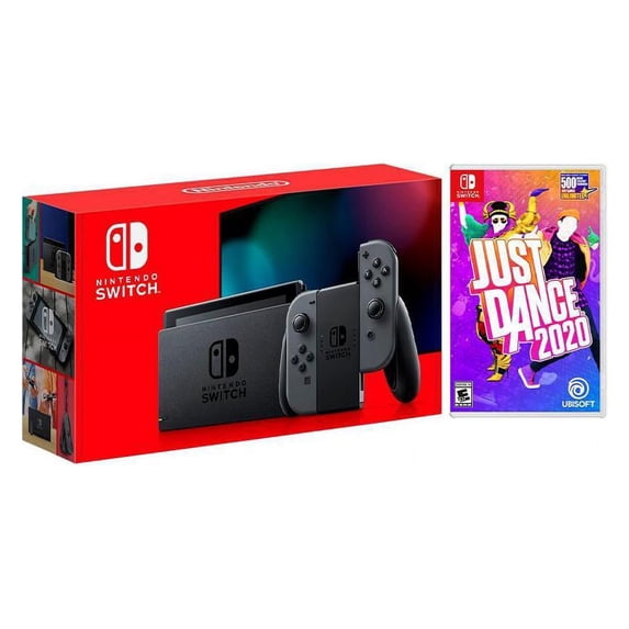 Newst Nintendo Switch Gray Joy-Con Improved Battery Life Console Bundle ...