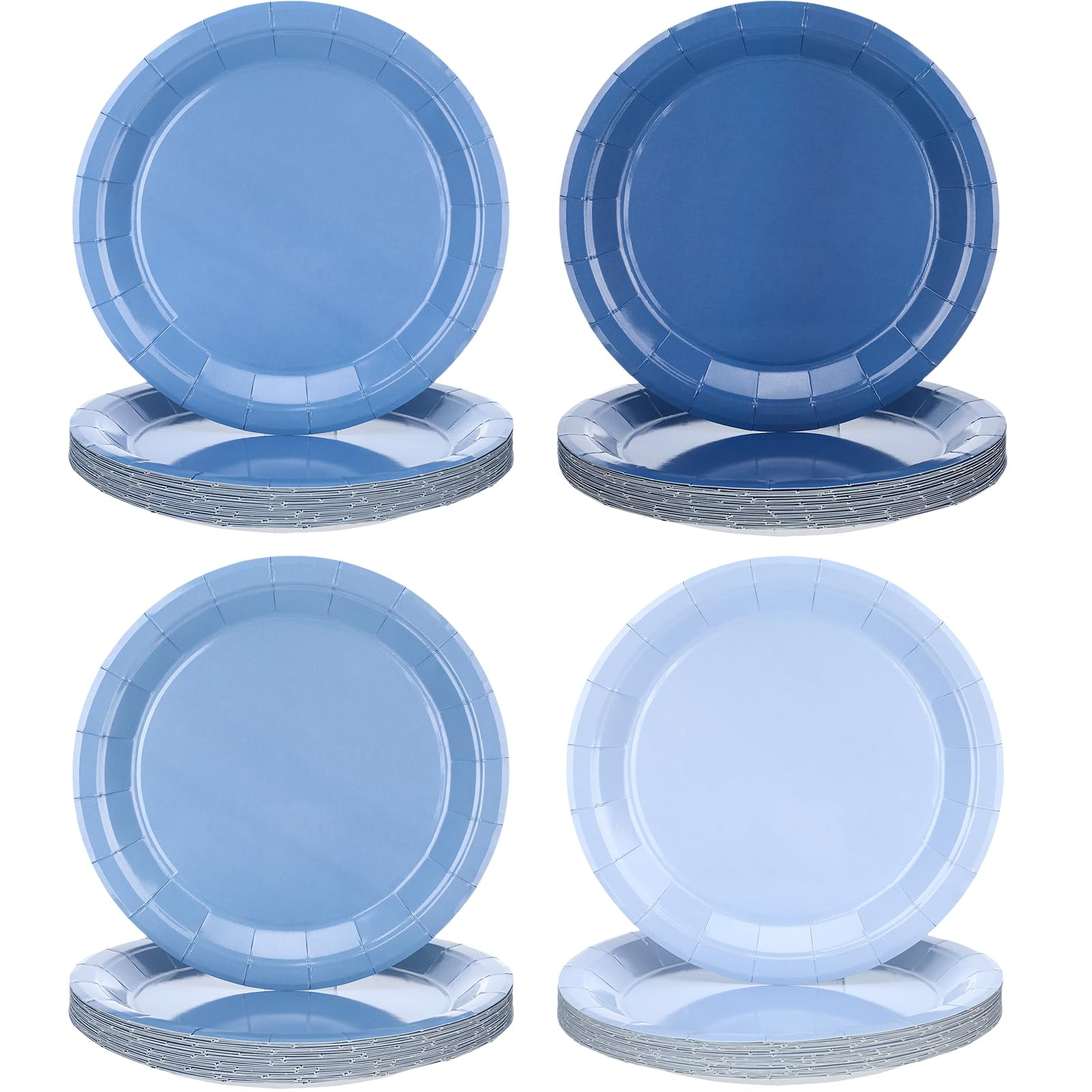 Newtay 100 Pcs Dusty Blue Paper AFN1Plates Gradient Party Plates 9 Inch ...