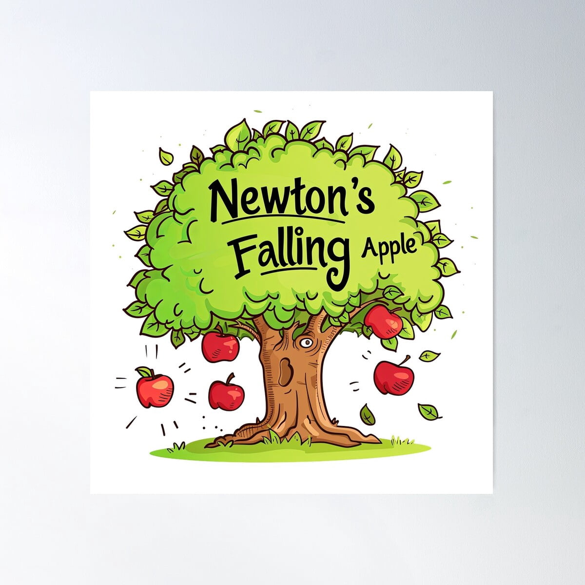 Newton'S Falling Apple: Discover Gravity Poster Wall Art, Modern Wall ...