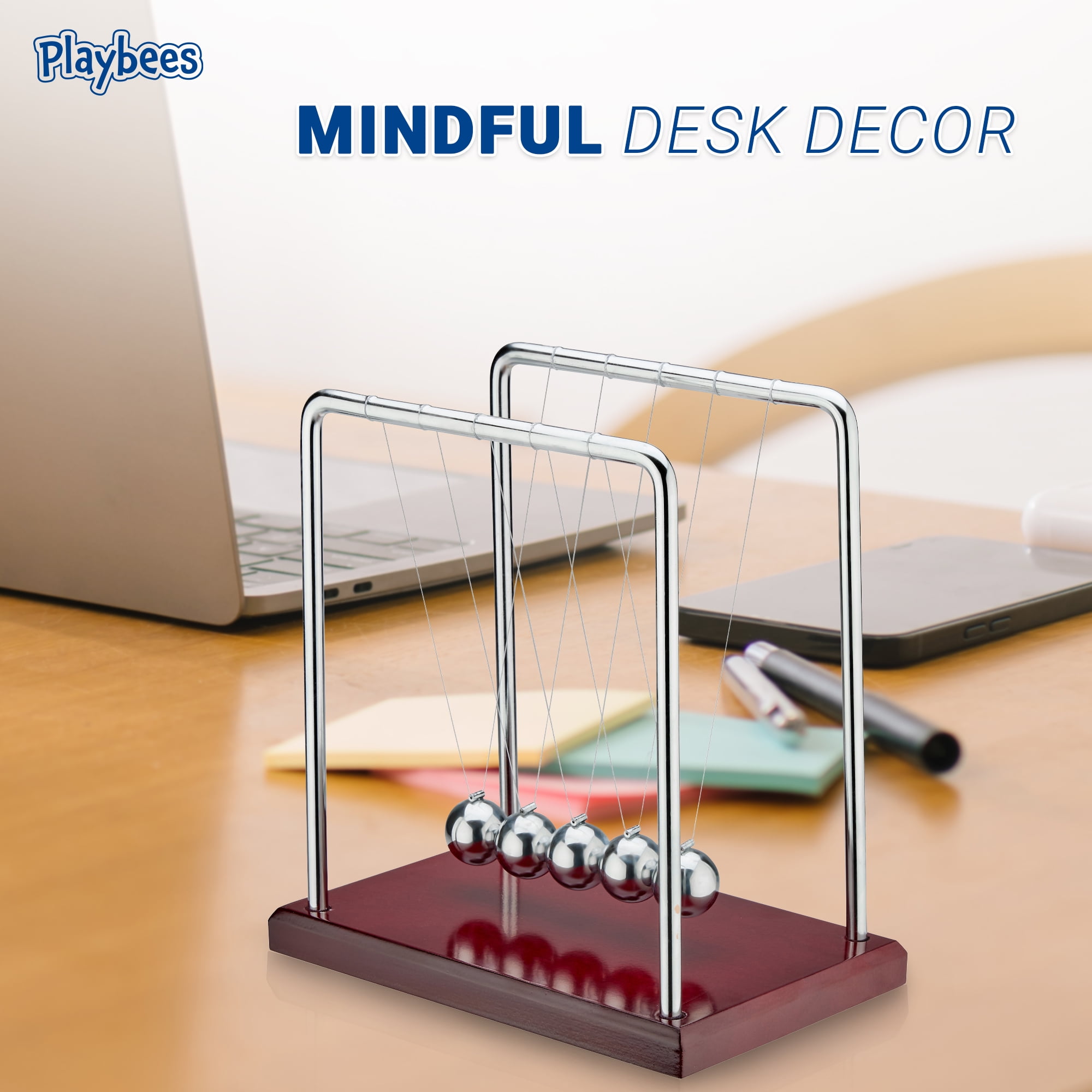 Newton's Cradle Pendulum Balance Balls Science Physics Gadget 5 Beads ...