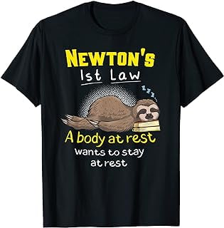 Newton's Law Funny Physics Joke Inertia Cartoon T-Shirt - Walmart.com