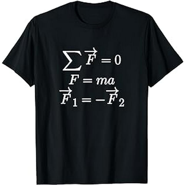 Newton's Laws of Motion Equations Cool T Shirts for Geeks - Walmart.com