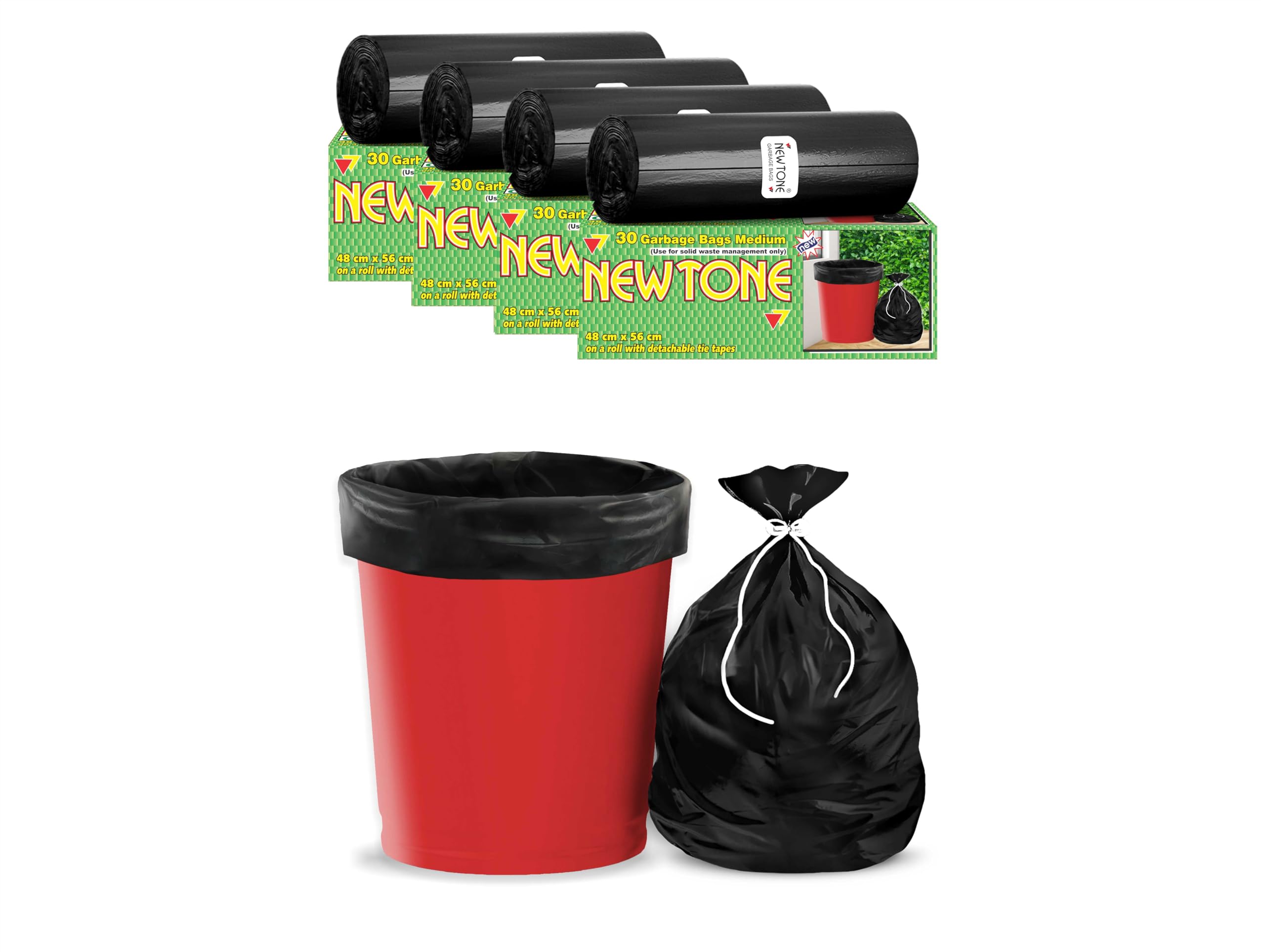 Newtone Premium Garbage Bags Size 19 X 21 Inches (Medium) 120 Bags (4 ...