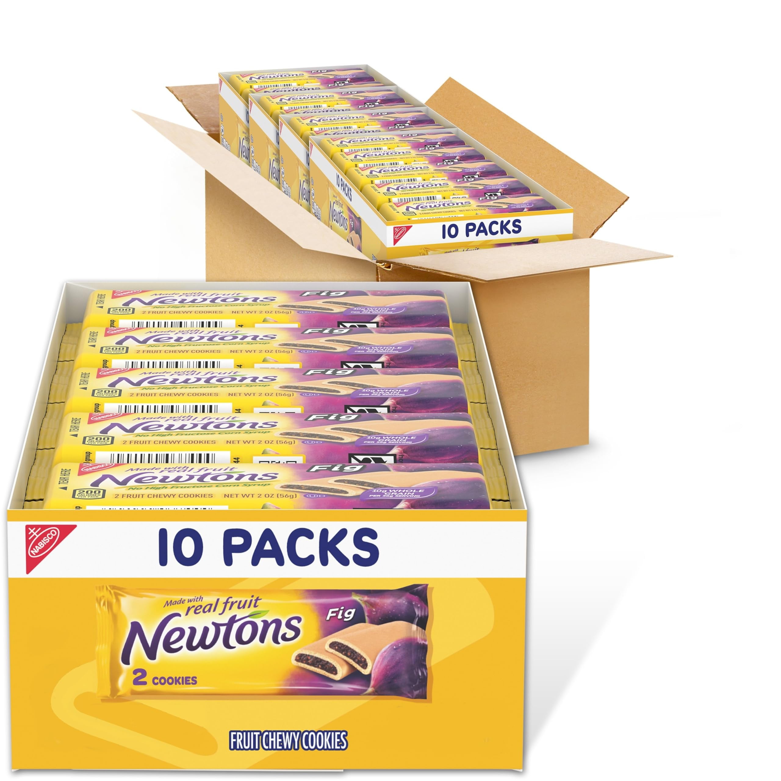 Newtons Soft & Fruit RRF12 Chewy Fig Cookies, 40 Snack Packs (2 Cookies ...