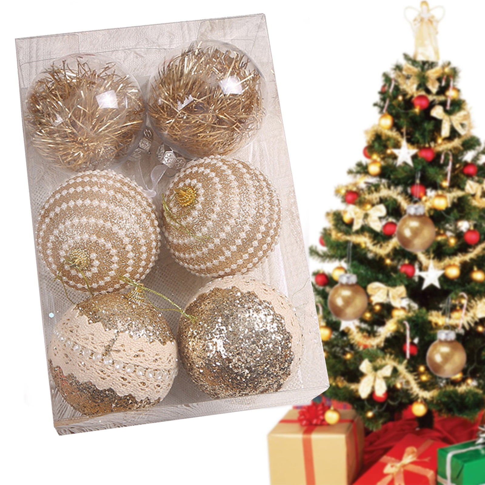 Newxiaaa Diy Clear Plastic Balls For Christmas, Plastic Iridescent Ball ...