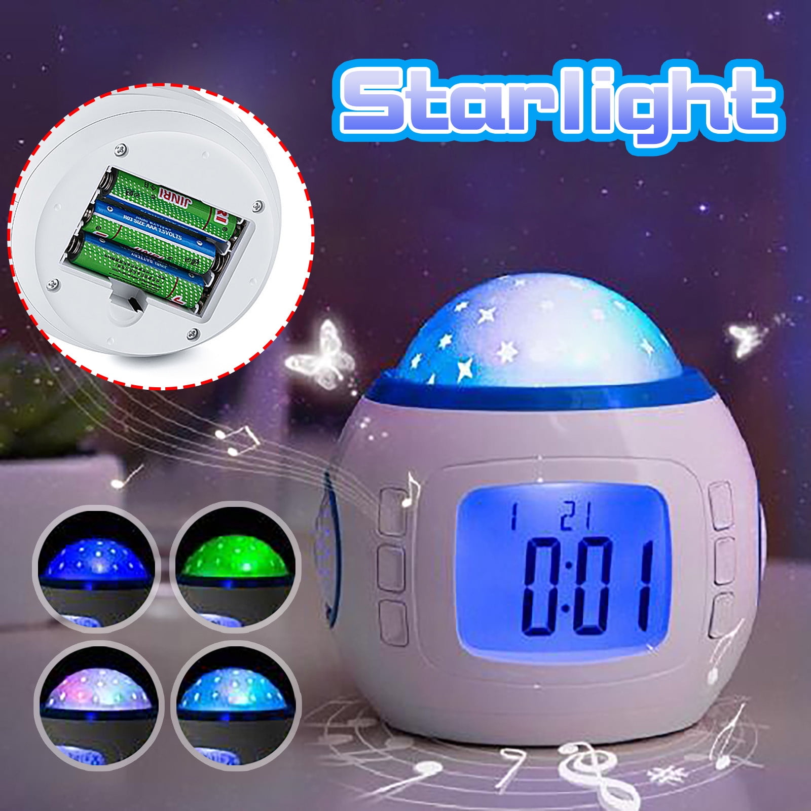 Newxiaaa Projection Digital Alarm Clock, Portable Modern Mirror Desk ...