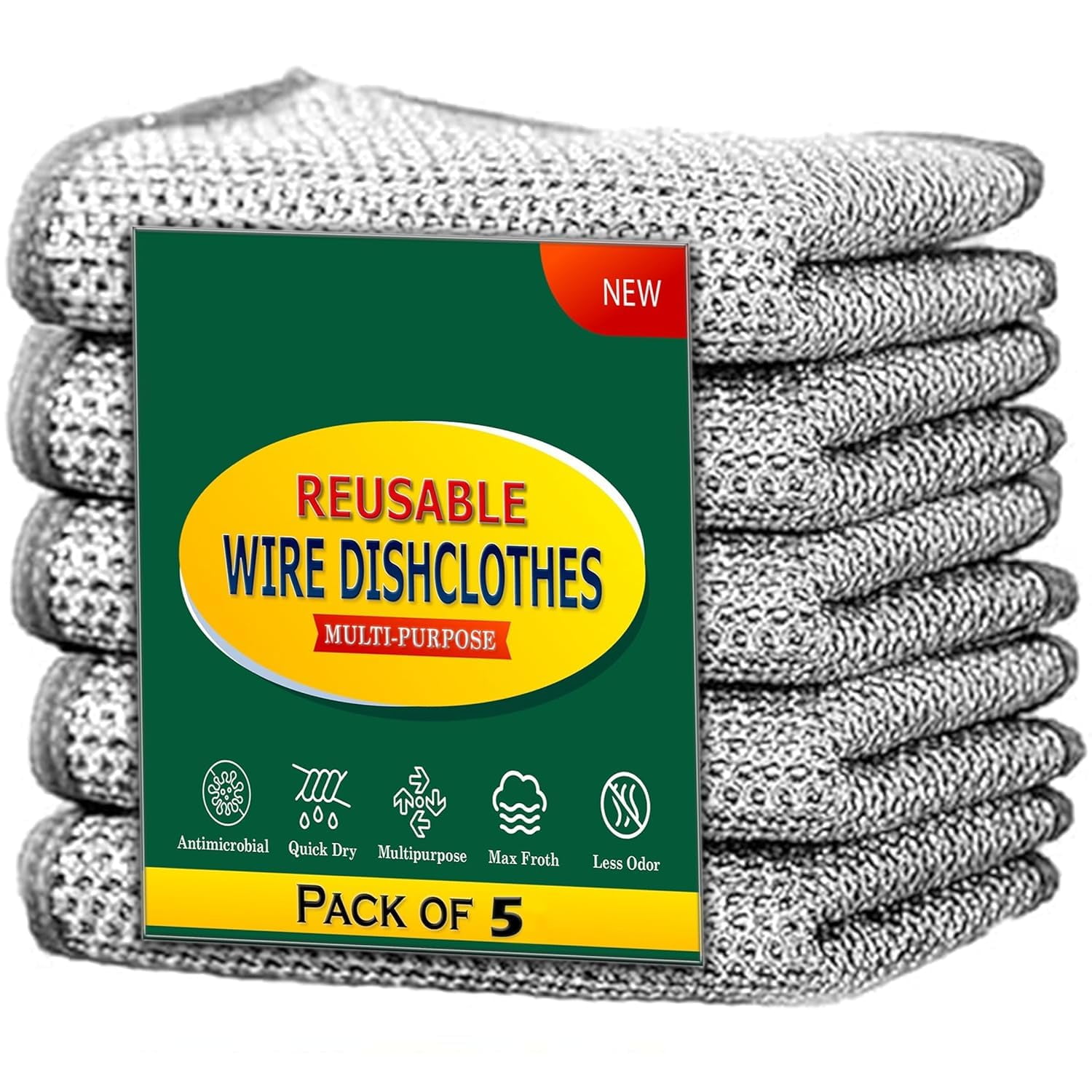 Nex Gen Mart Steel Scrubber for Utensils Non Scratch Dish Wash Cloth ...