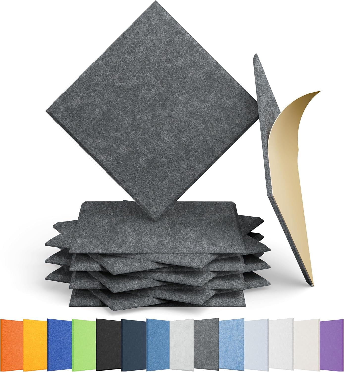 NexCamp 12 Pack Acoustic Panels Self Adhesive Sound Proof Foam, High ...