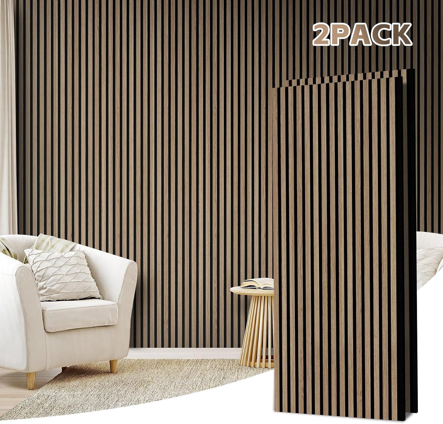 NexCamp 2 Pack Acoustic Wood Panels for Wall,Soundproof Wall Panels ...