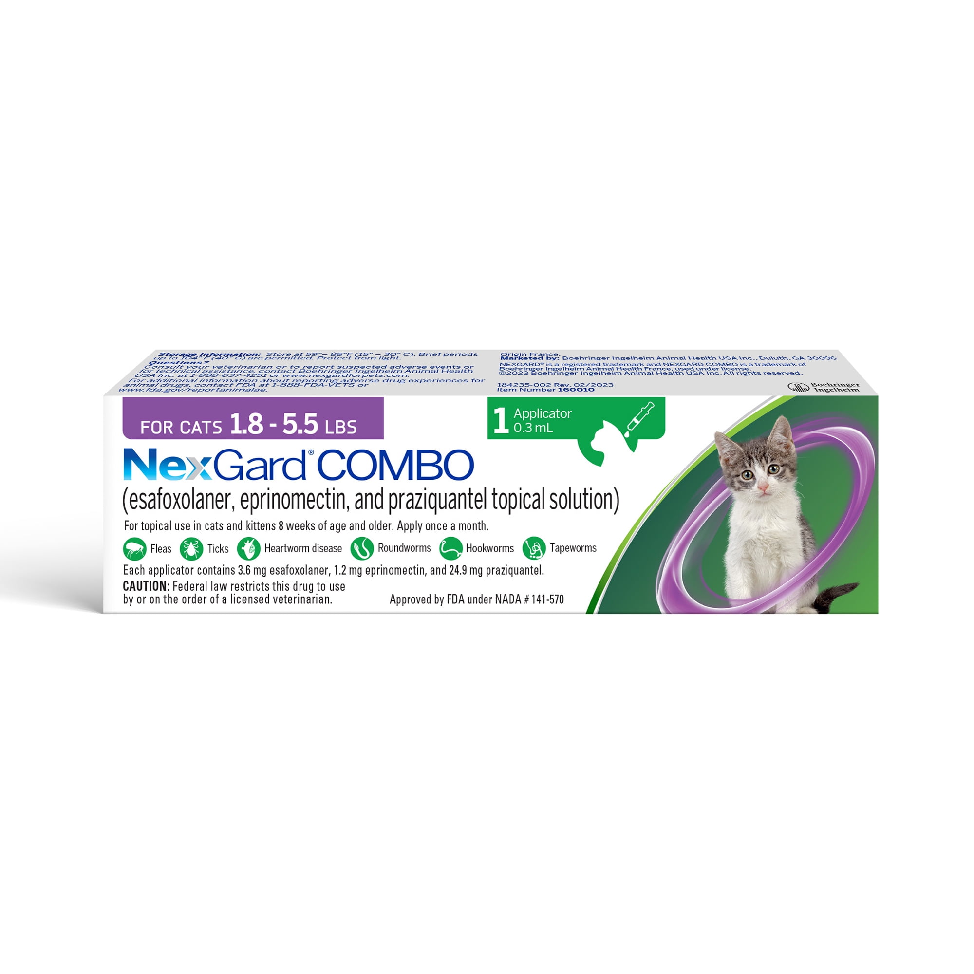NexGard Combo Topical Solution for Cats,1.8-5.5 lbs - Walmart.com