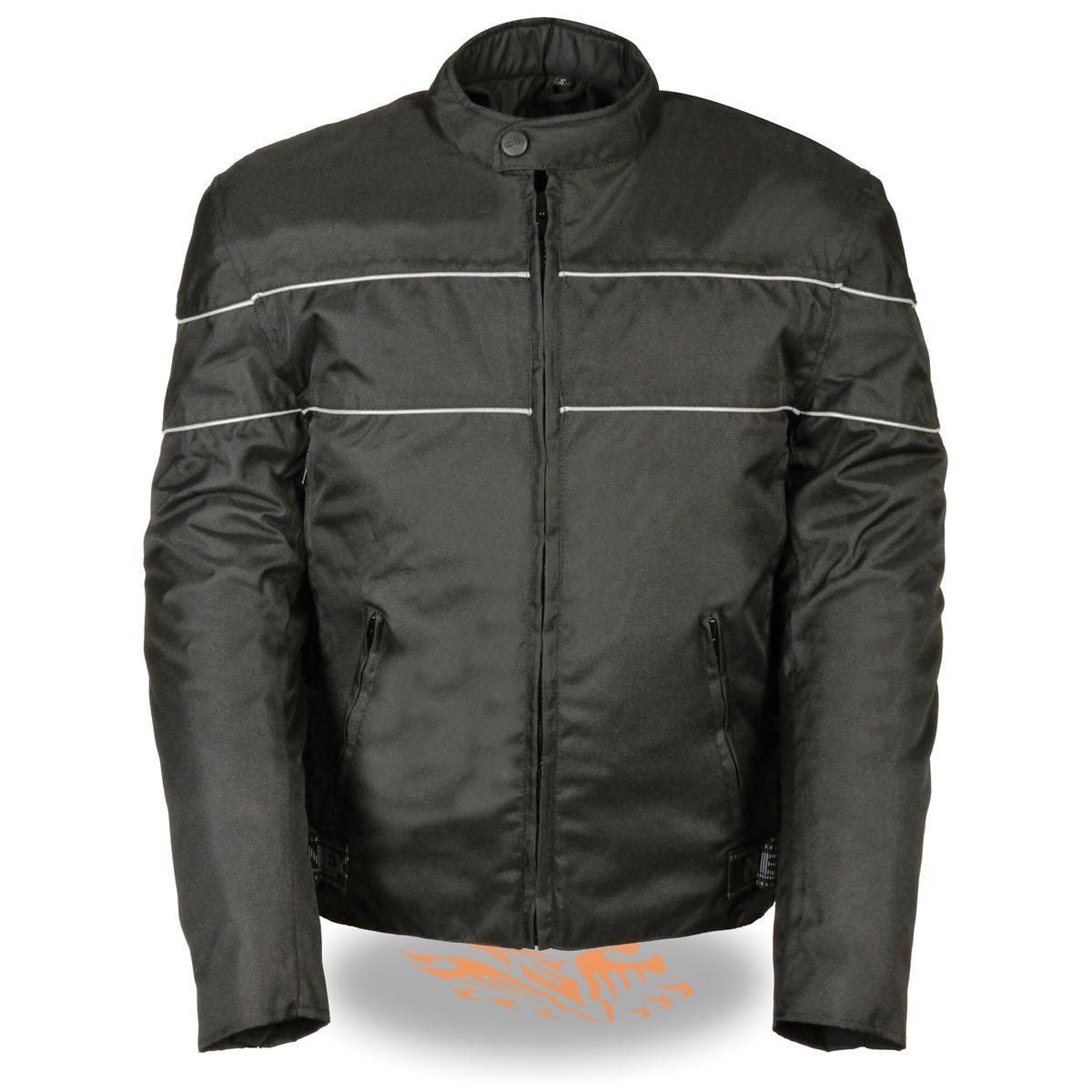 NexGen SH212102 Men's Black Textile Vented Moto Jacket with Reflective ...