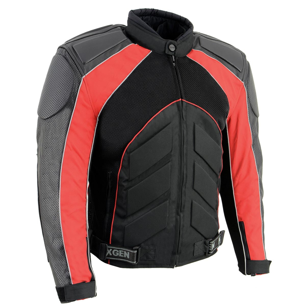 Milwaukee Leather Men's Combo Textile Mesh Racer Jacket Black/Red XX- US - Walmart.com