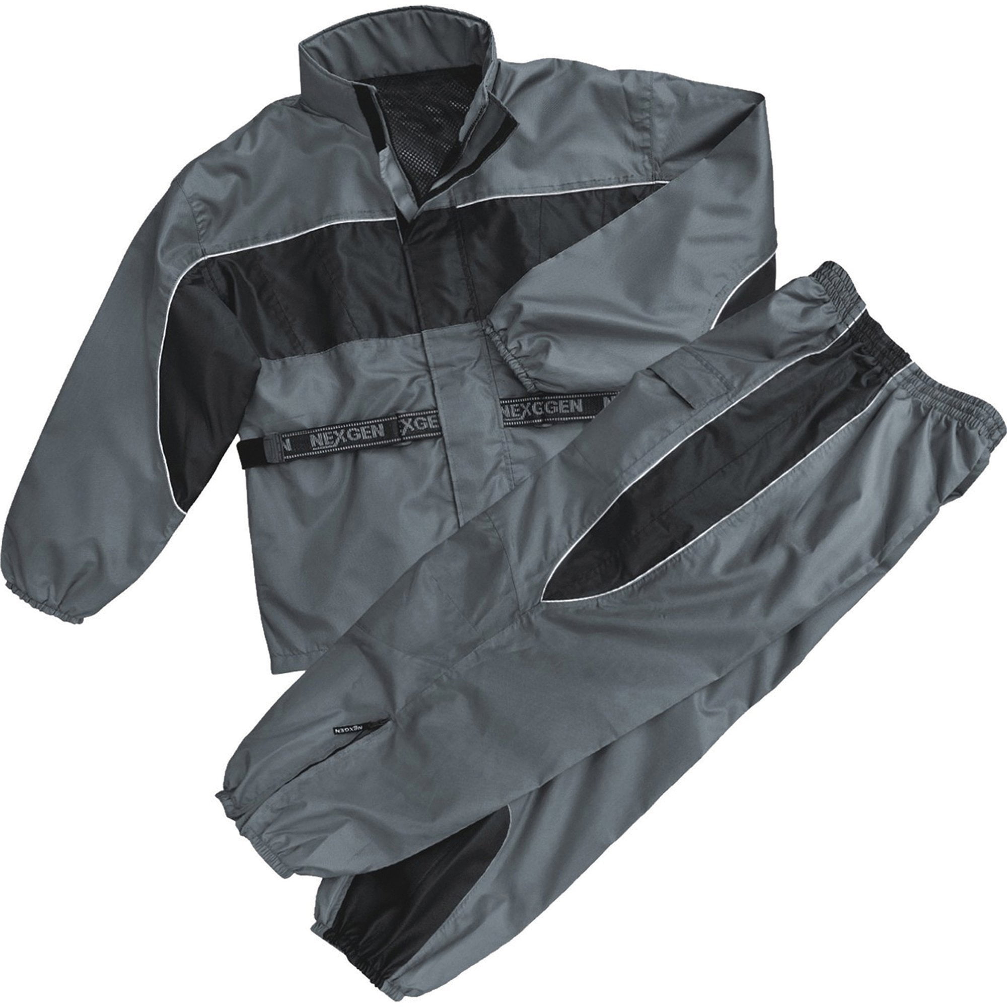 NexGen SH2216 Men's Oxford Black and Gray Rain Suit Water Resistant ...