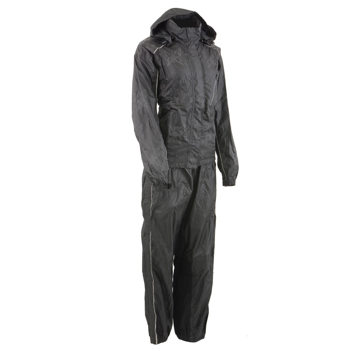 NexGen SH2342 Women's Black Water Resistant Rain Suit with Reflective ...
