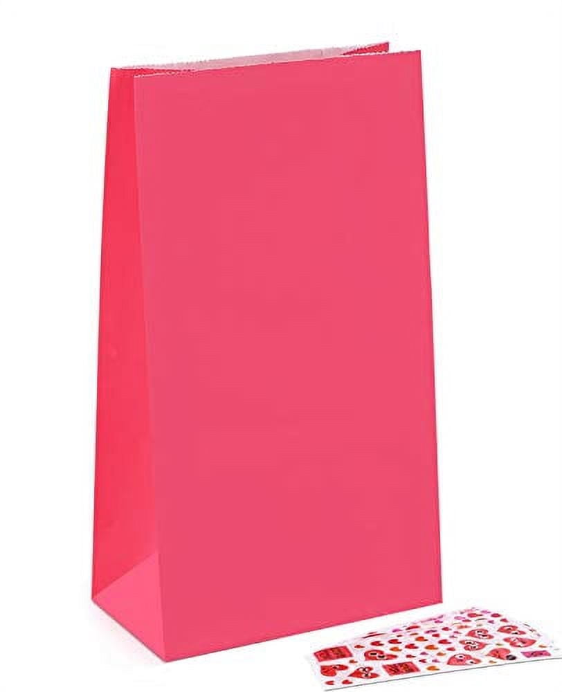NexMint 9'' Red Paper Gift Party Favor Bags with Cute DIY Stickers ...