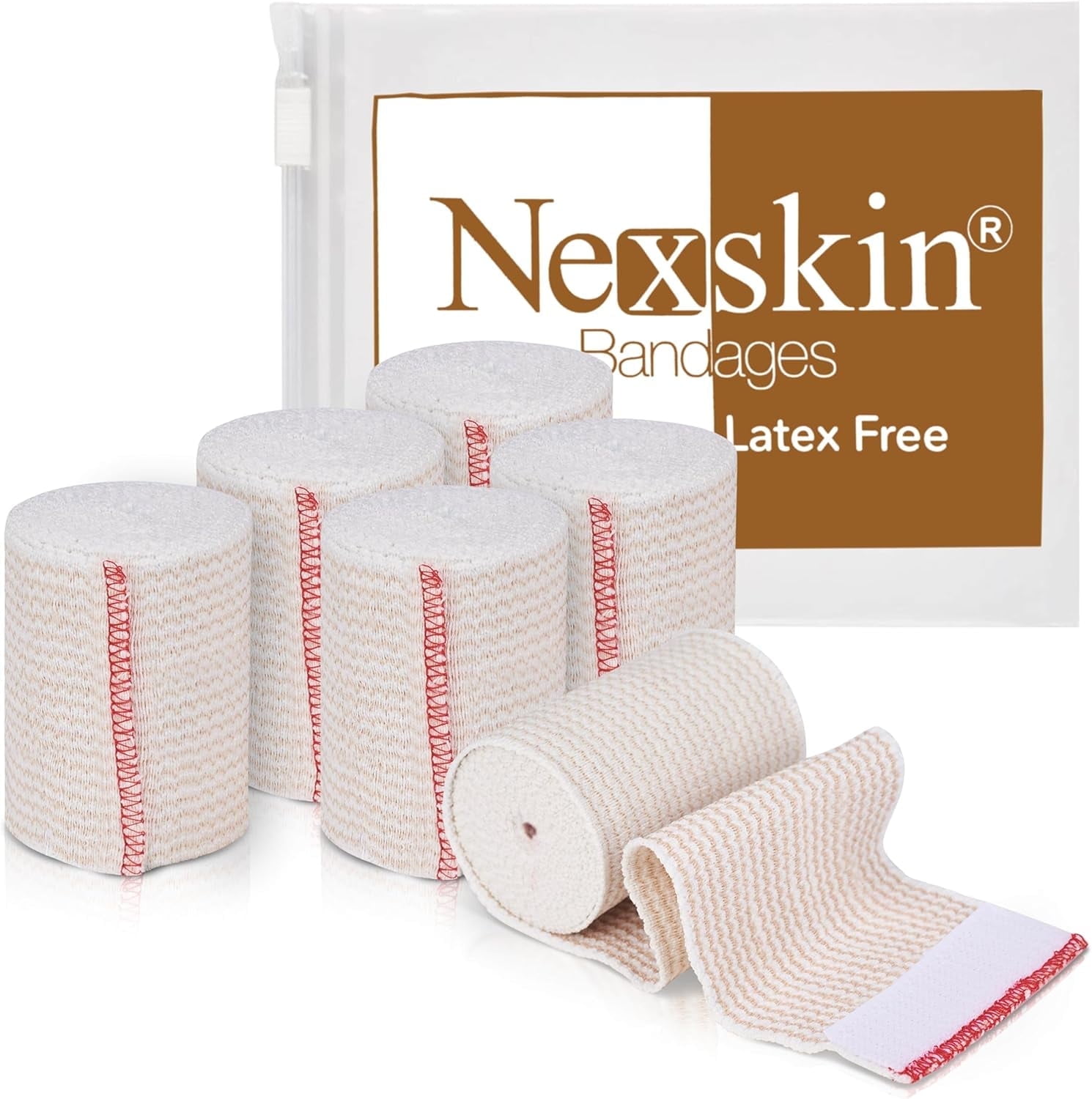 "NexSkin Organic Cotton Bandage Wrap (3"" Wide, 6 Pack) | Hook & Loop ...