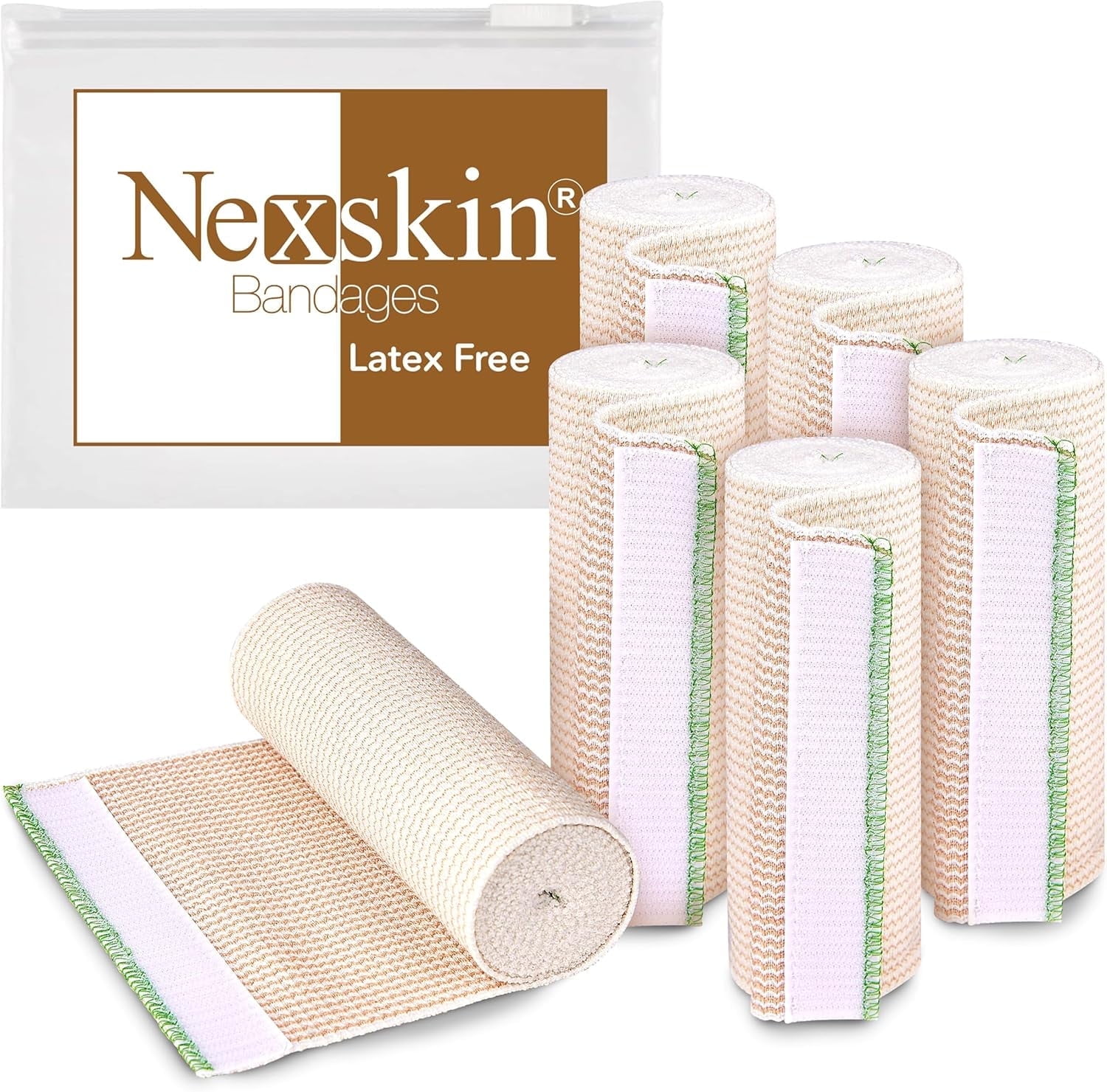 "NexSkin Organic Cotton Elastic Bandage Wrap (6"" Wide, 6 Pack) | Hook ...