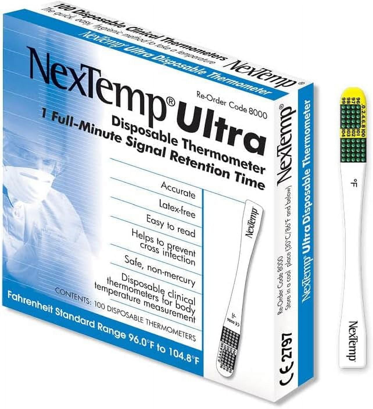 NexTemp Ultra 100 Pack - Fahrenheit - Single-Use Thermometer ...