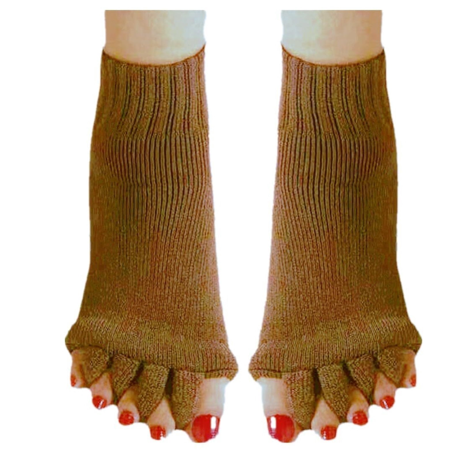 NexTone Women Toe Separator Socks Toeless Foot Alignment Socks for Yoga ...