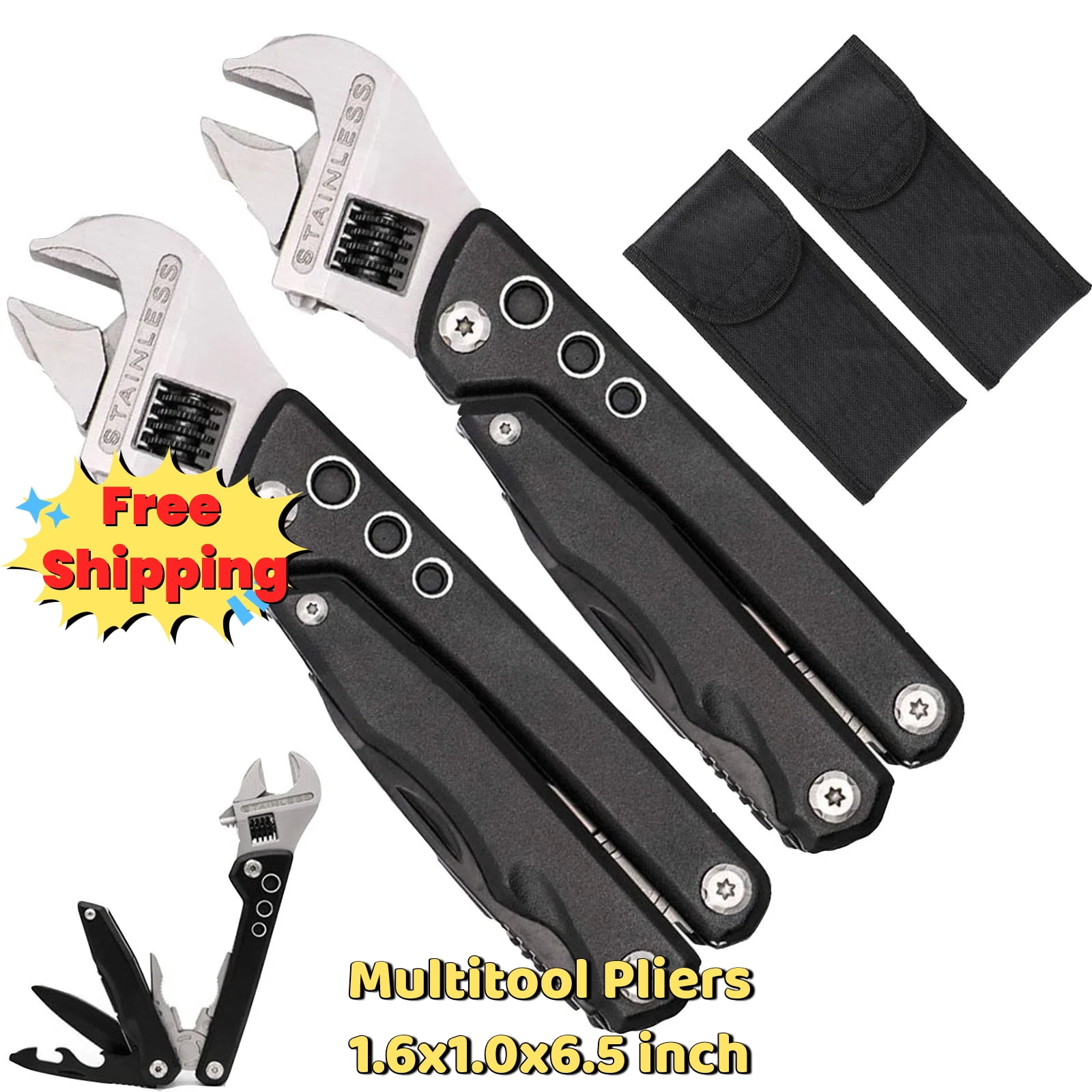NexTool 2Pcs Adjustable Wrench Multitool, 9 in 1 Multi Tool with ...