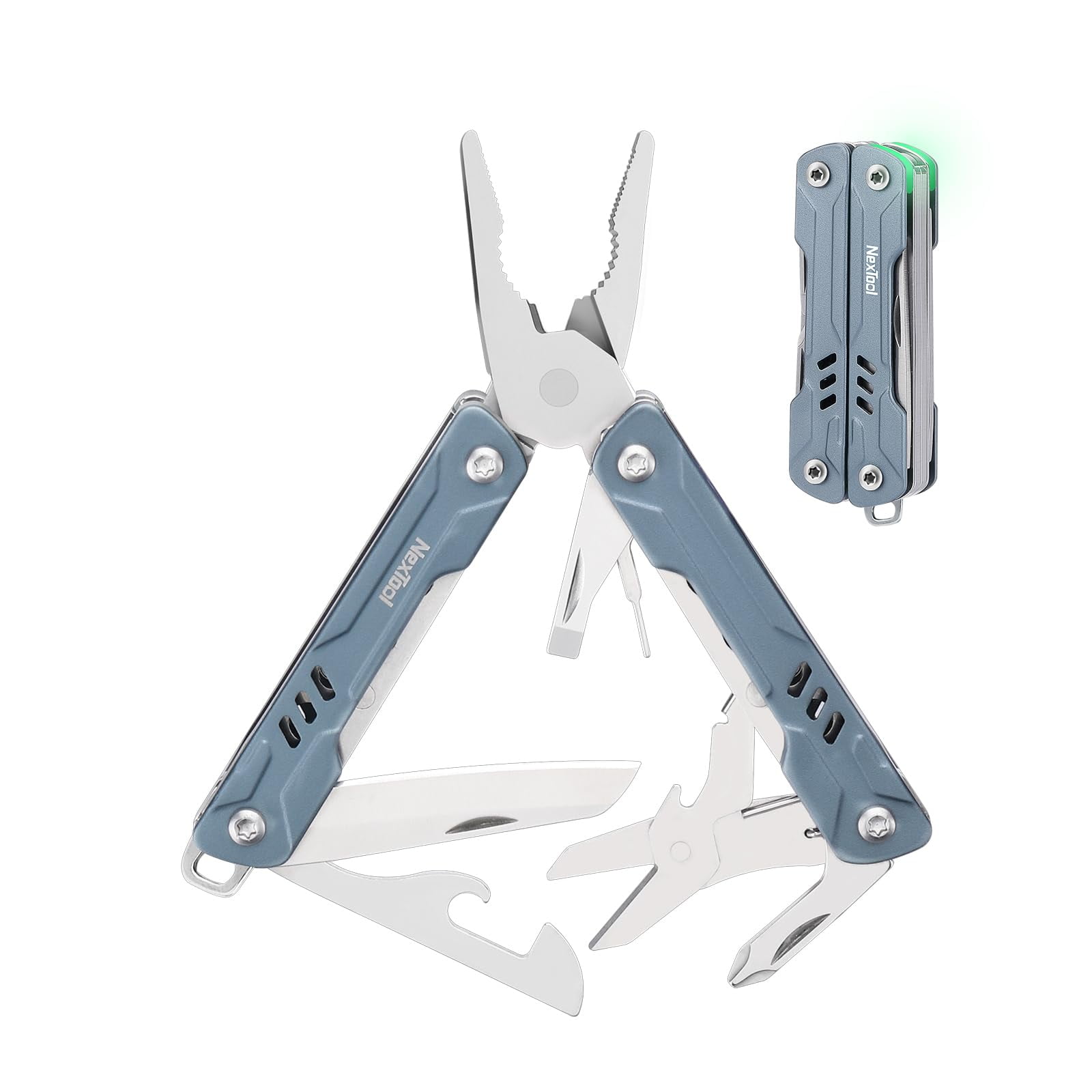 NexTool Mini Sailor S11 Keychain Multitool, 11-in-1 Compact EDC Pliers ...