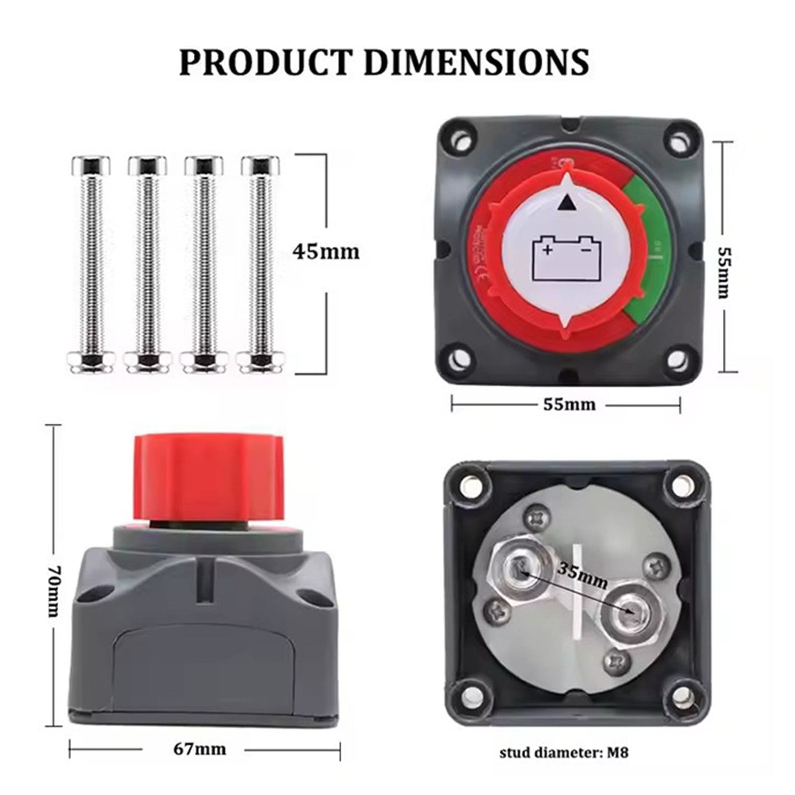 NexTorq Battery Disconnect Switch 12V, Battery Switch, Isolator Switch ...