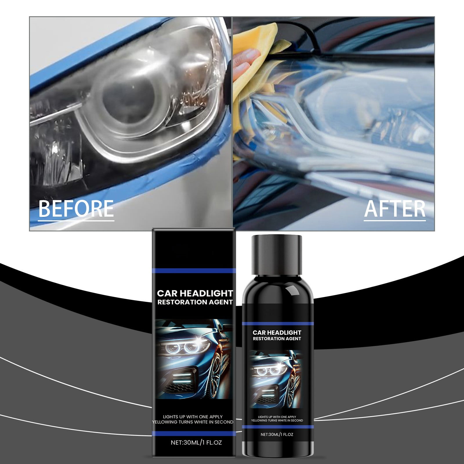 NexTorq Car Headlight Restoration Kit - Car Headlight Cleaner ...