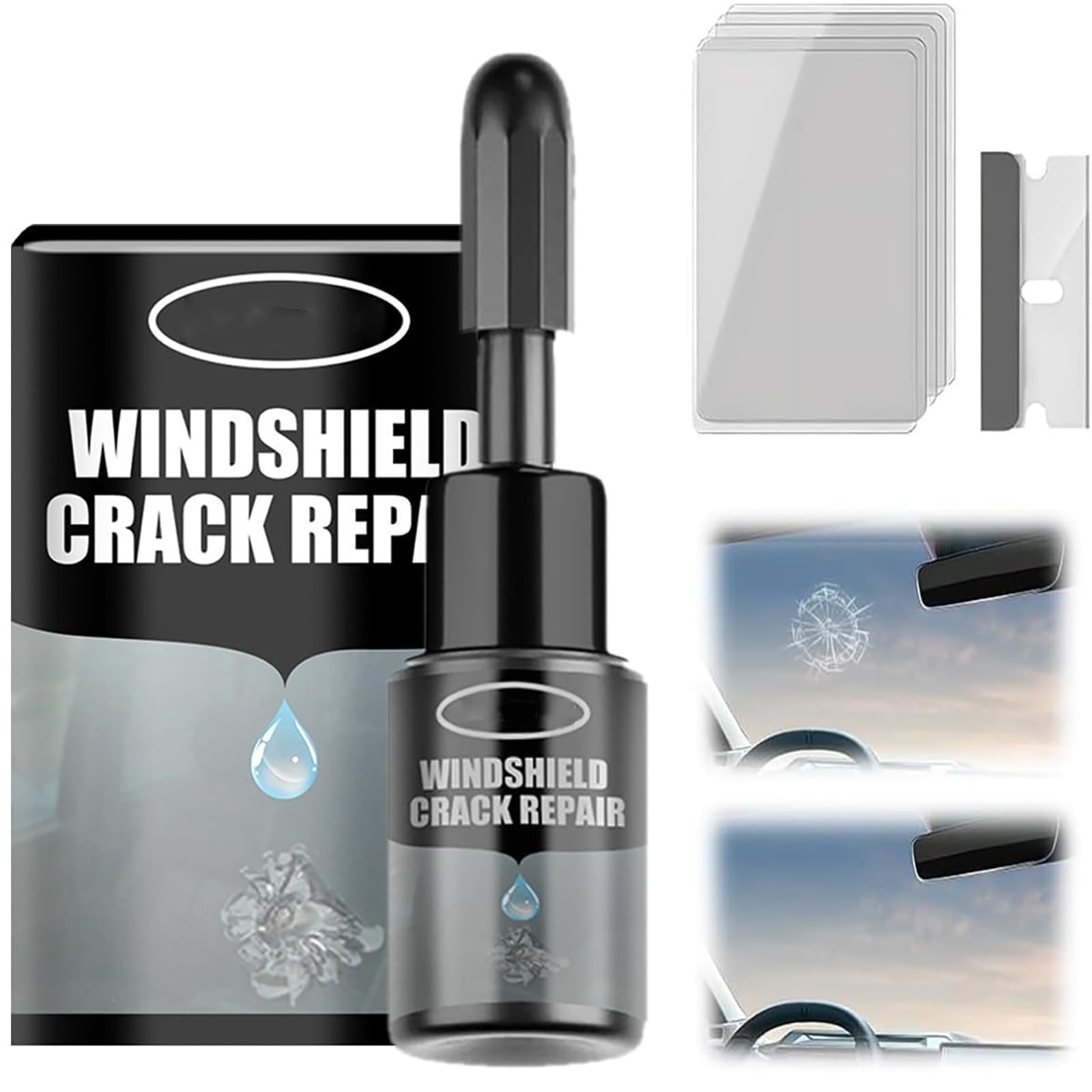 NexTorq Glass Crack Repair - Cracked Glass Repair Liquid - Windshield ...