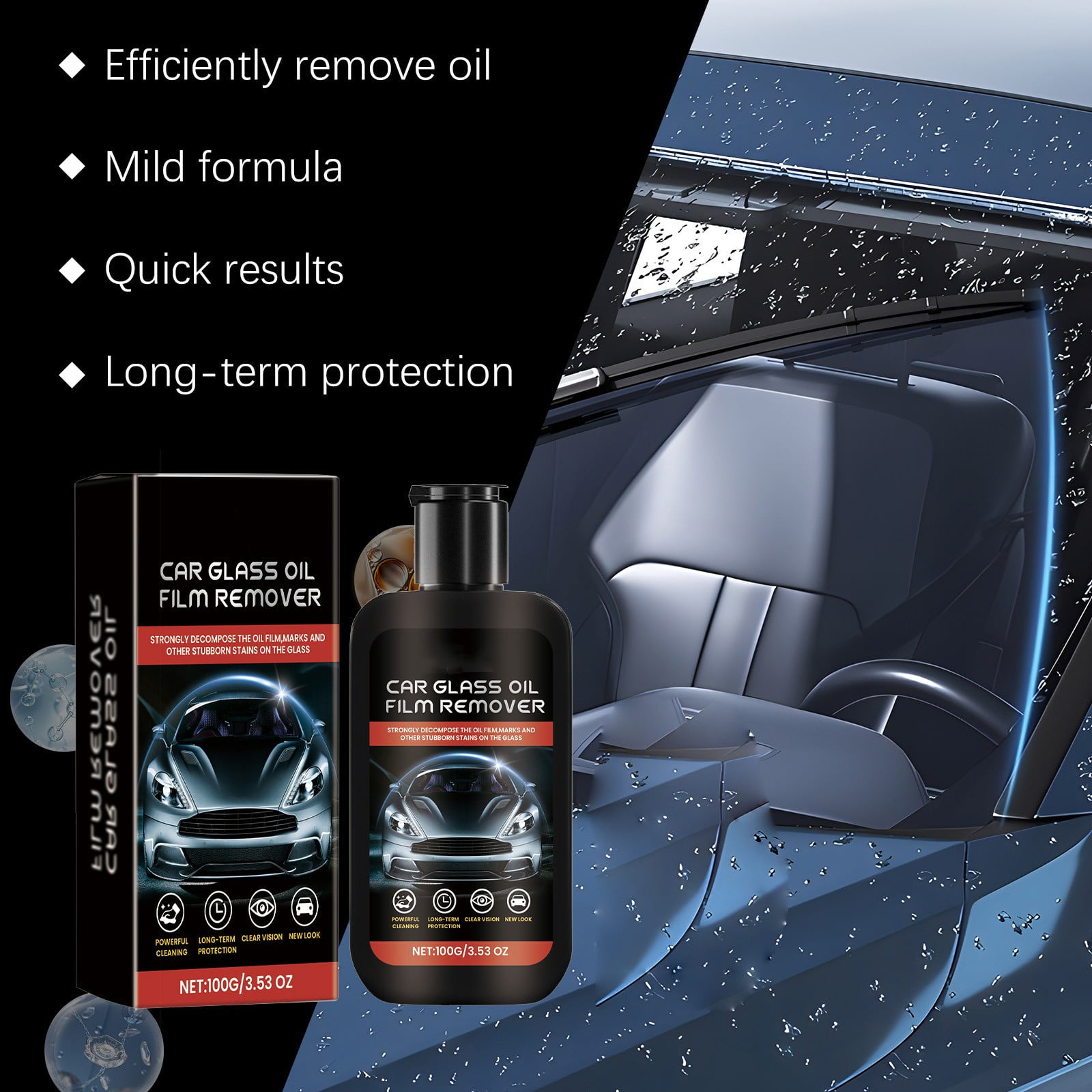 NexTorq Glass Oil Film Remover, Car Glass Oil Film Remover, Glass Oil ...