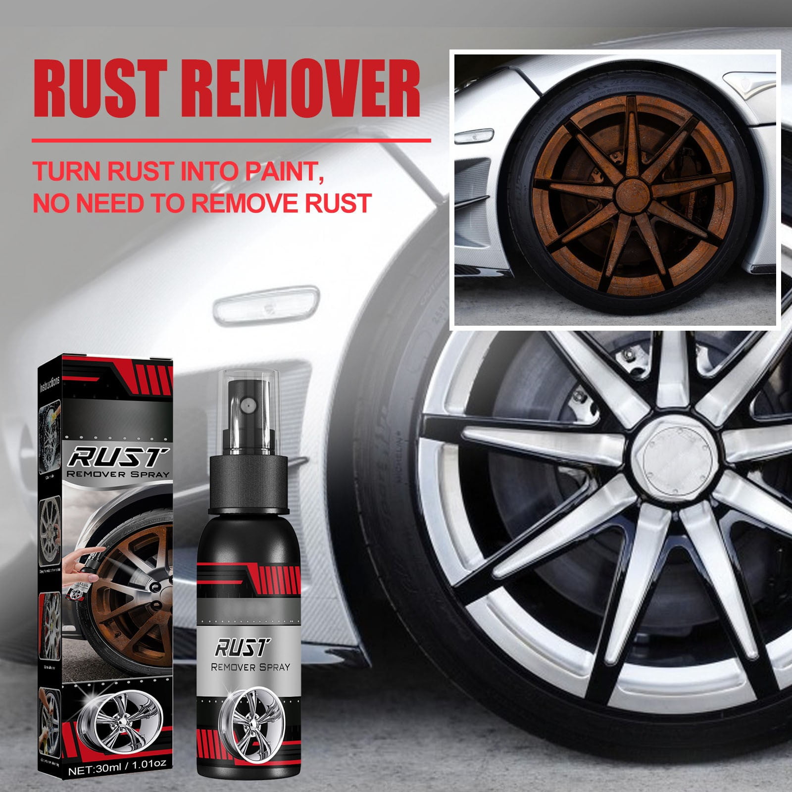 NexTorq Rust Remover Spray for Metal - Iron Remover Wheel Cleaner - Car ...