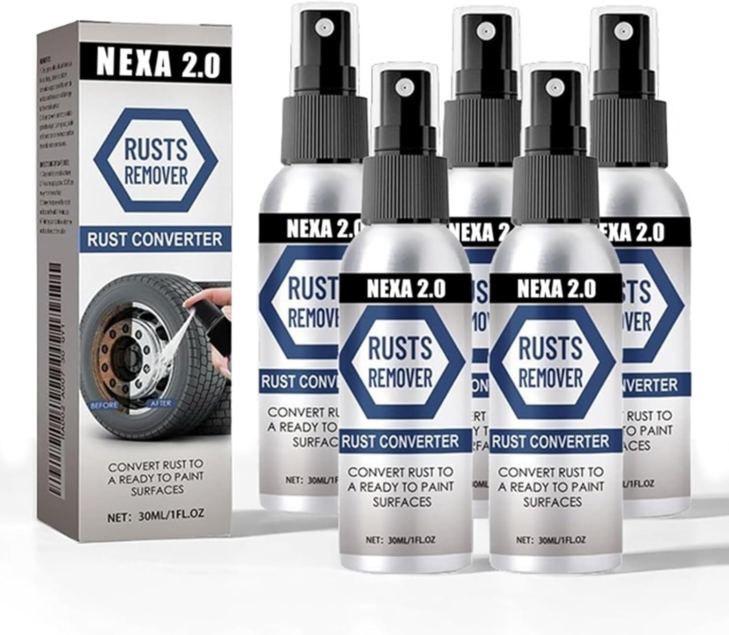 Nexa Rust Remover Spray, Upgraded Nexa 2.0 Anti Rusts Iron Out Spray - Rust Remover for Metal (5 ...