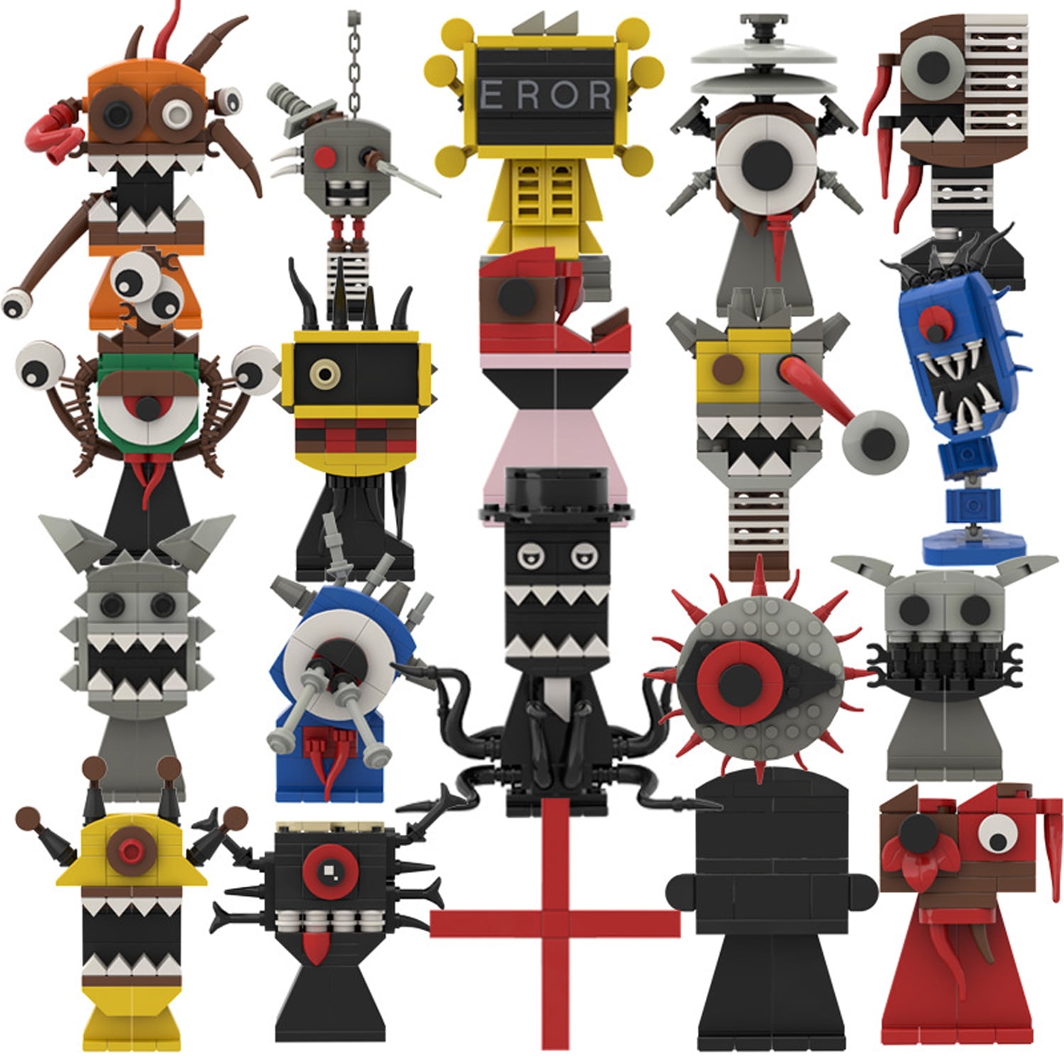 NexaN37Toys Game Monster Building Block Set – Creepy Eye, Error Bot ...