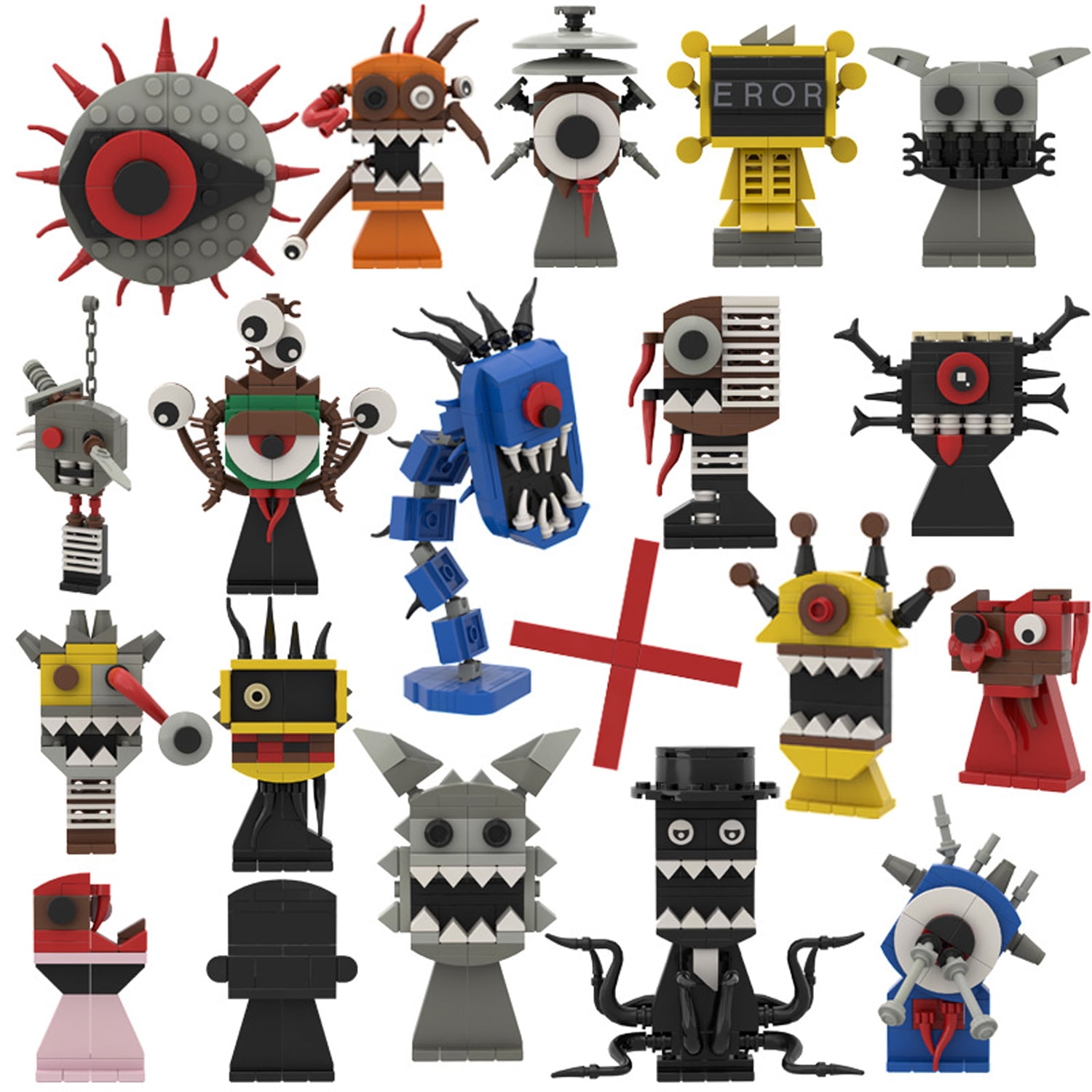NexaN37Toys Game Monster Building Block Set – Creepy Eye, Error Bot ...