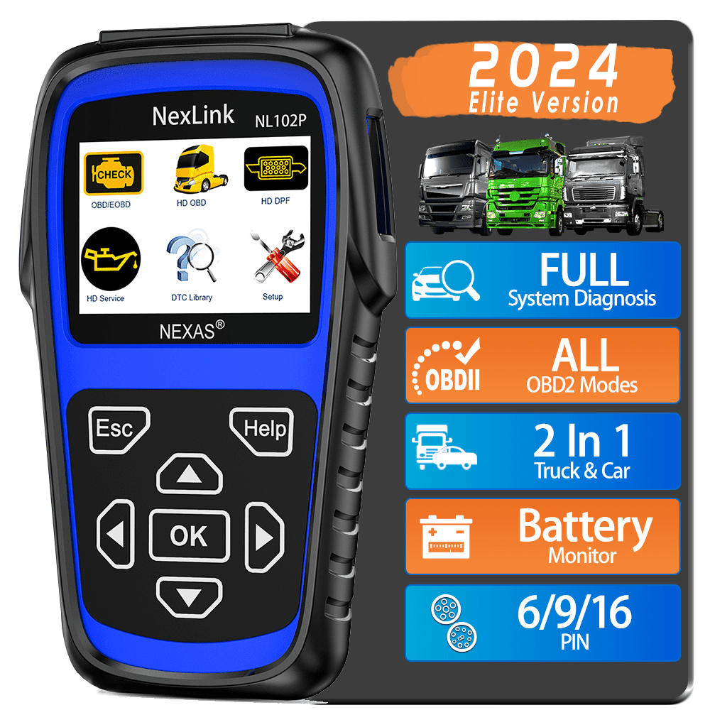 Nexas NL102P Heavy Duty Truck Diagnostic Scan Tool - DPF Regen & ABS ...