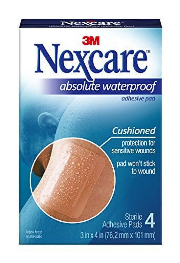 Nexcare Absolute Waterproof Adhesive Gauze Pad, 3 Inches X 4 Inches HSA ...