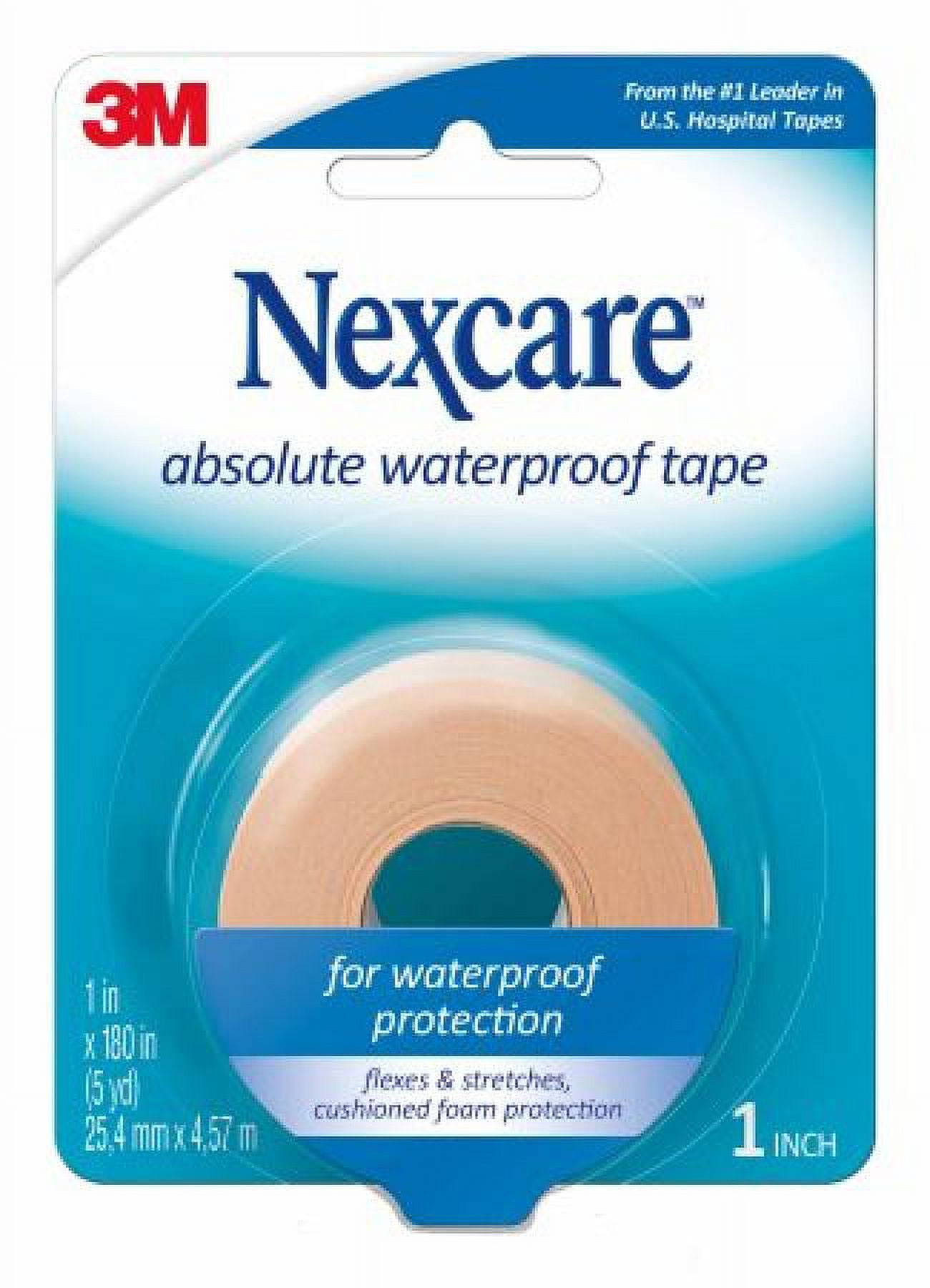 Nexcare Absolute Waterproof First Aid Tape, Waterproof, 1 Inch x 5 ...