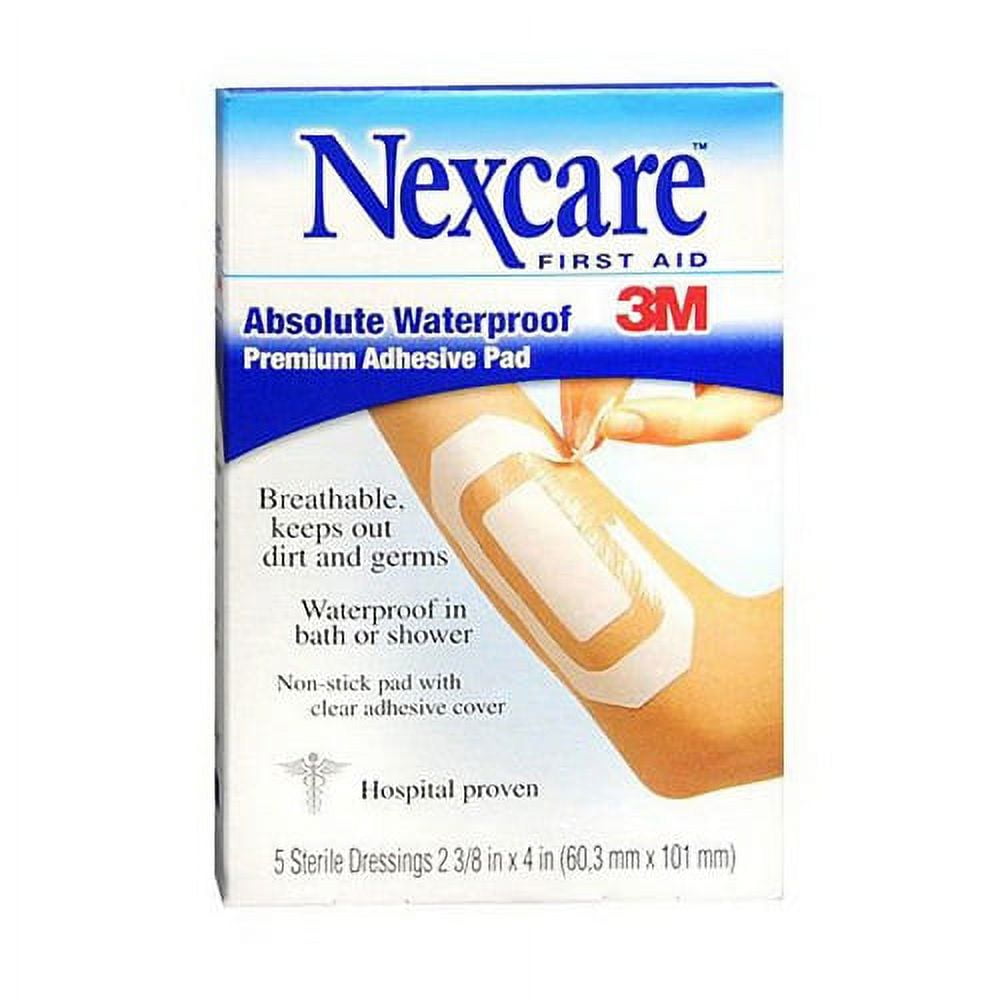 Nexcare Absolute Waterproof Premium Adhesive Pads, Sizs: 2 3/8 X 4 ...