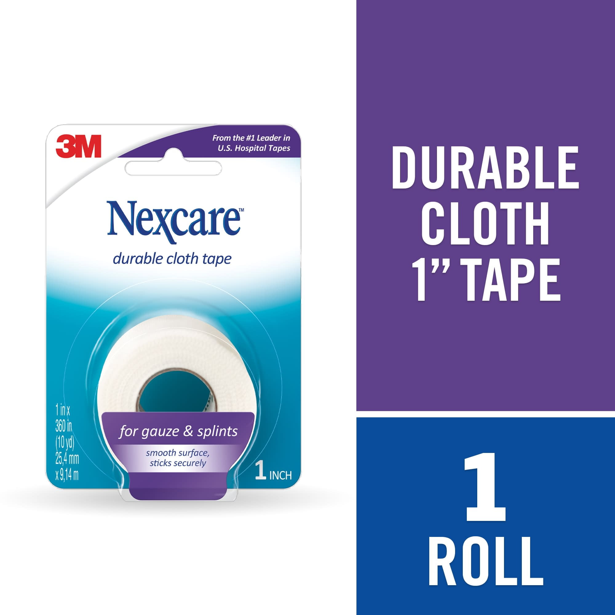 Nexcare Durable Cloth First Aid Tape, 1 in. x 10 yds., 1 Roll HSA/FSA ...